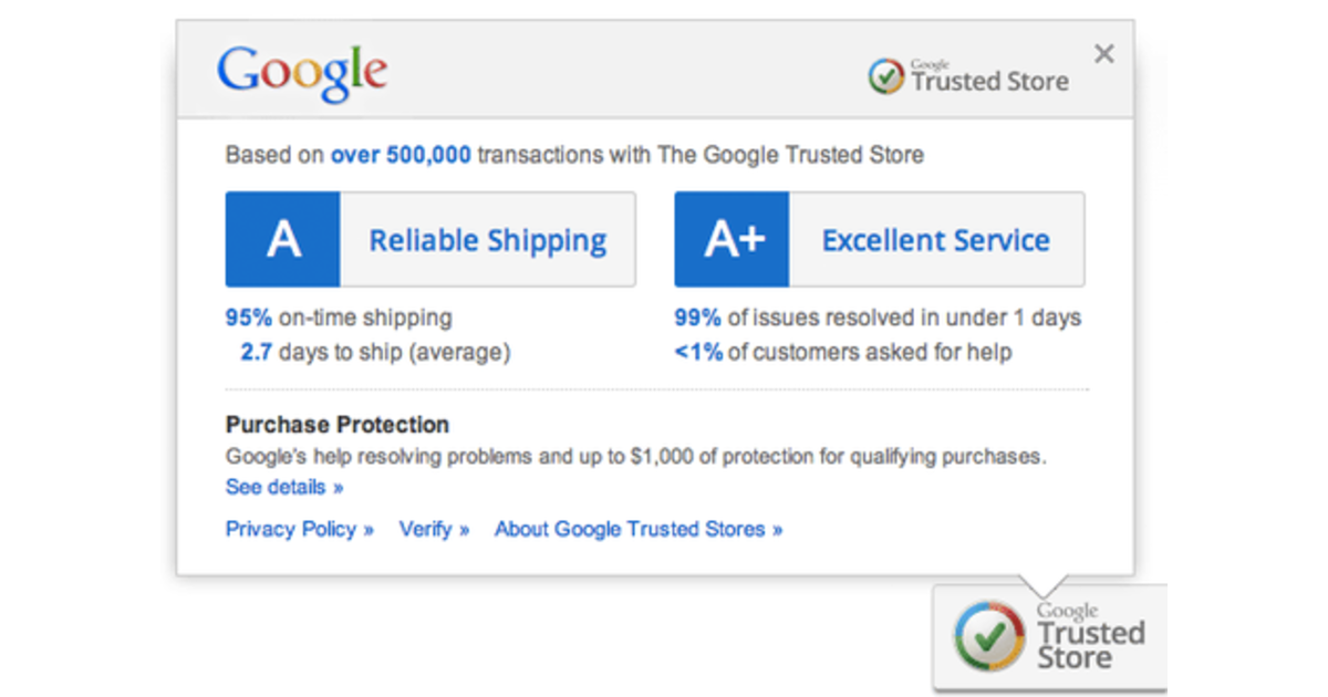 Become a Google Trusted e-commerce site